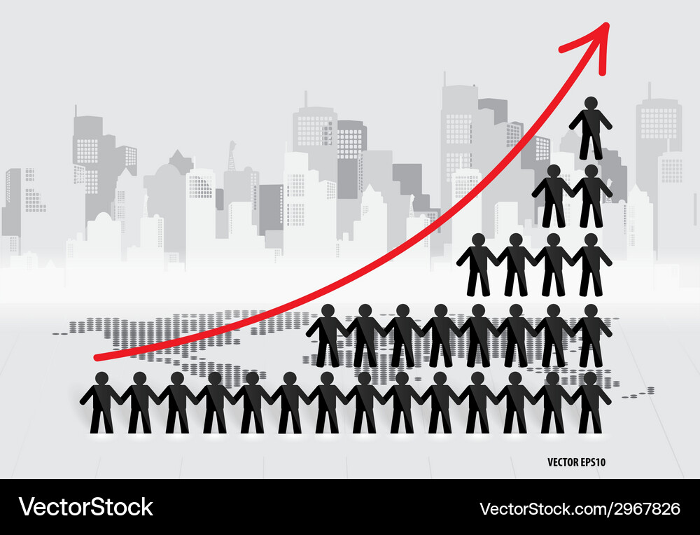 Business growing graph with businessman Royalty Free Vector