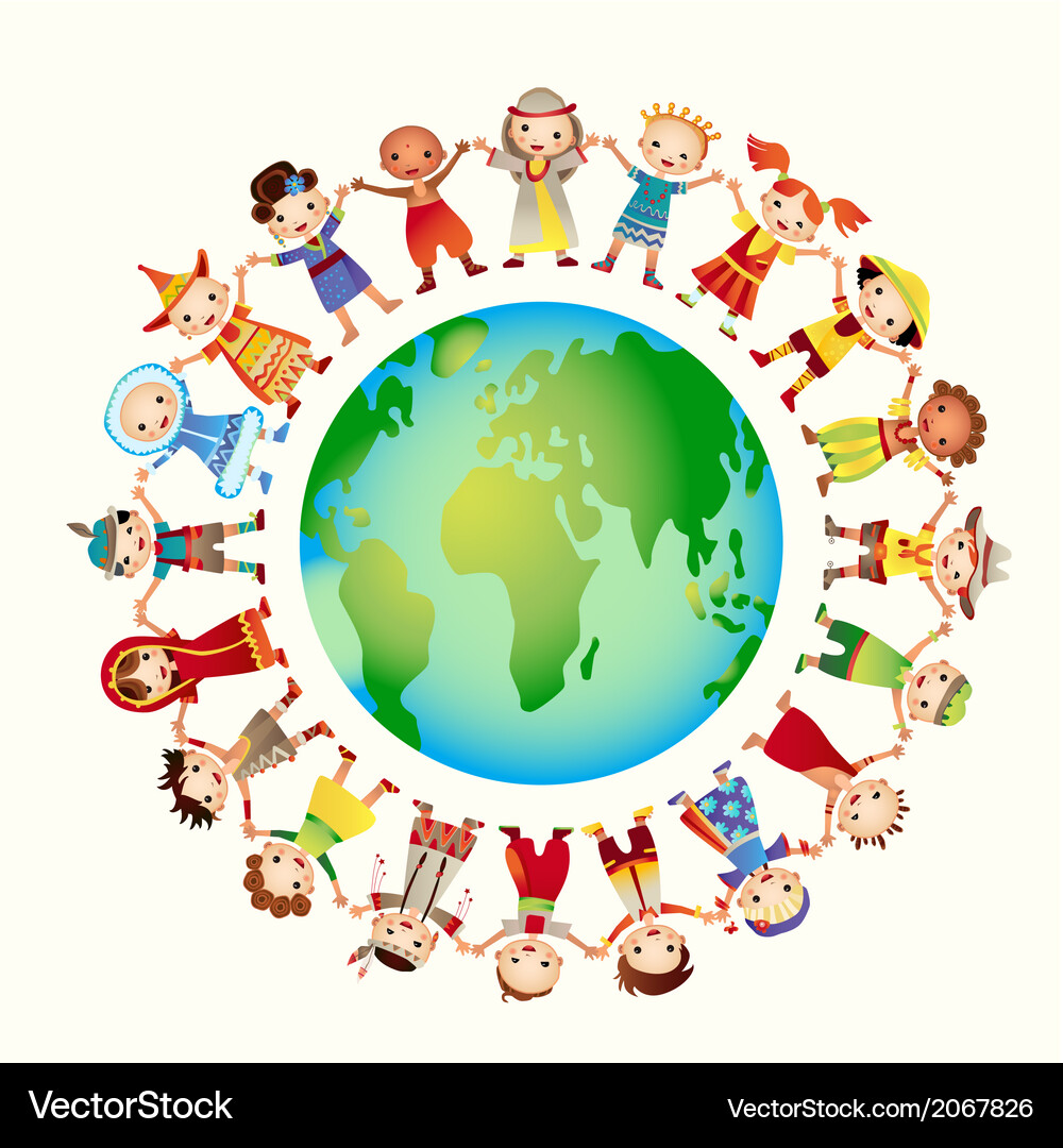 Children Celebrating Earth Day Royalty Free Vector Image