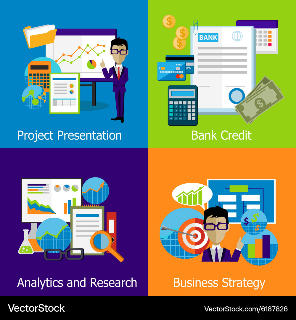 Concept business strategy analytics and research Vector Image