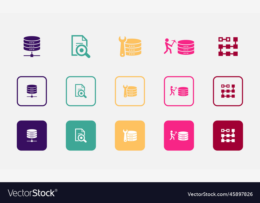 Database data analysis engineering Royalty Free Vector Image