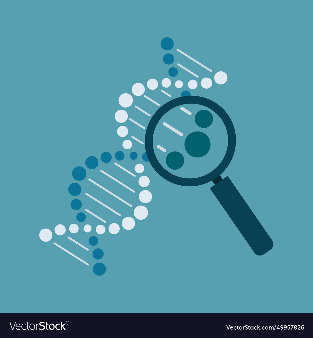 Dna model research testing flat icon Royalty Free Vector