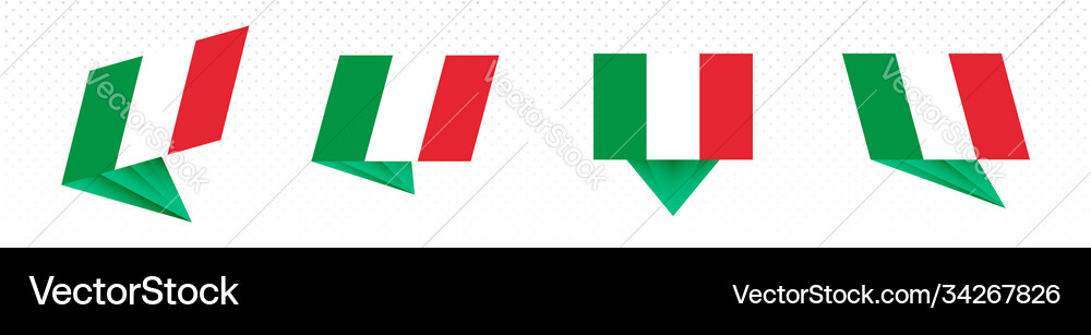 Flag italy in modern abstract design set Vector Image