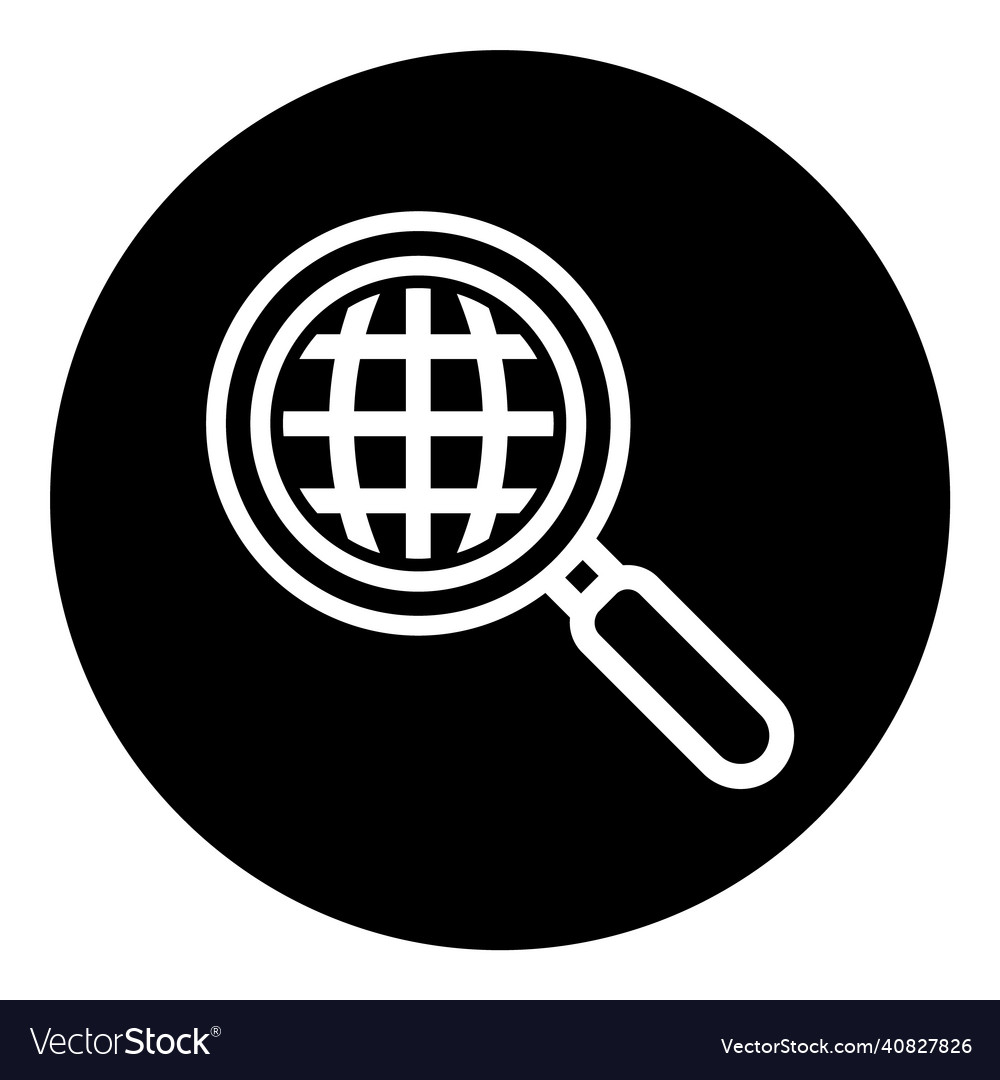Global search planet flat icon isolated on white Vector Image Global search planet flat icon isolated on white Vector Image