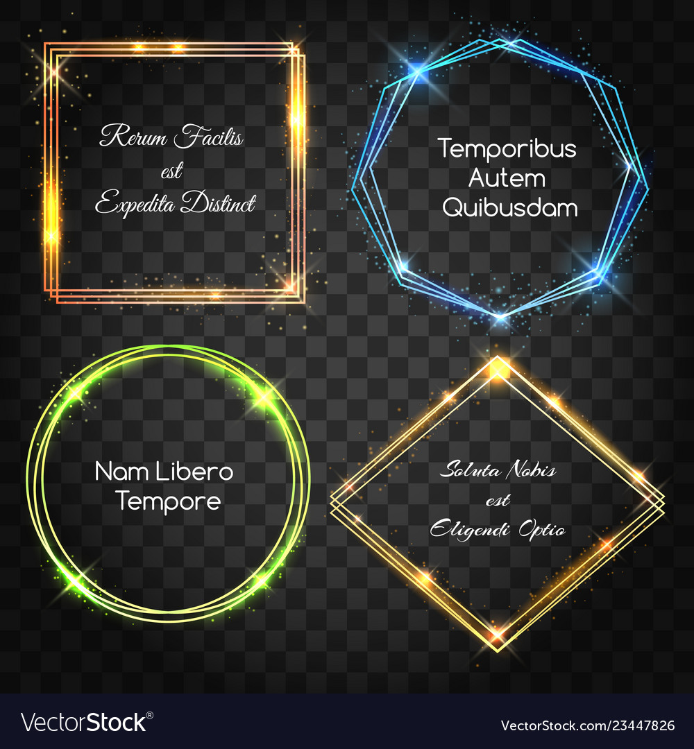 Glow light frames Royalty Free Vector Image - VectorStock