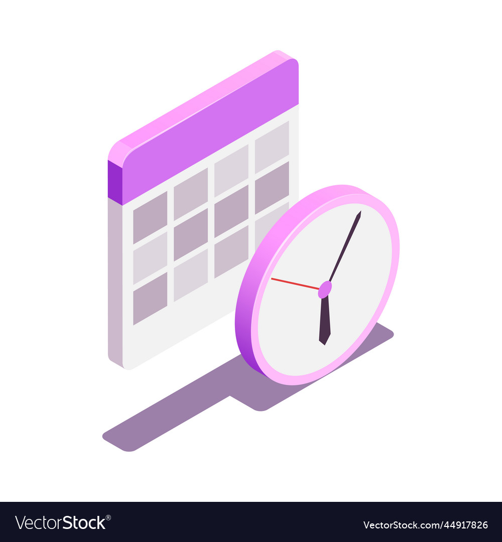Isometric seo calendar composition Royalty Free Vector Image
