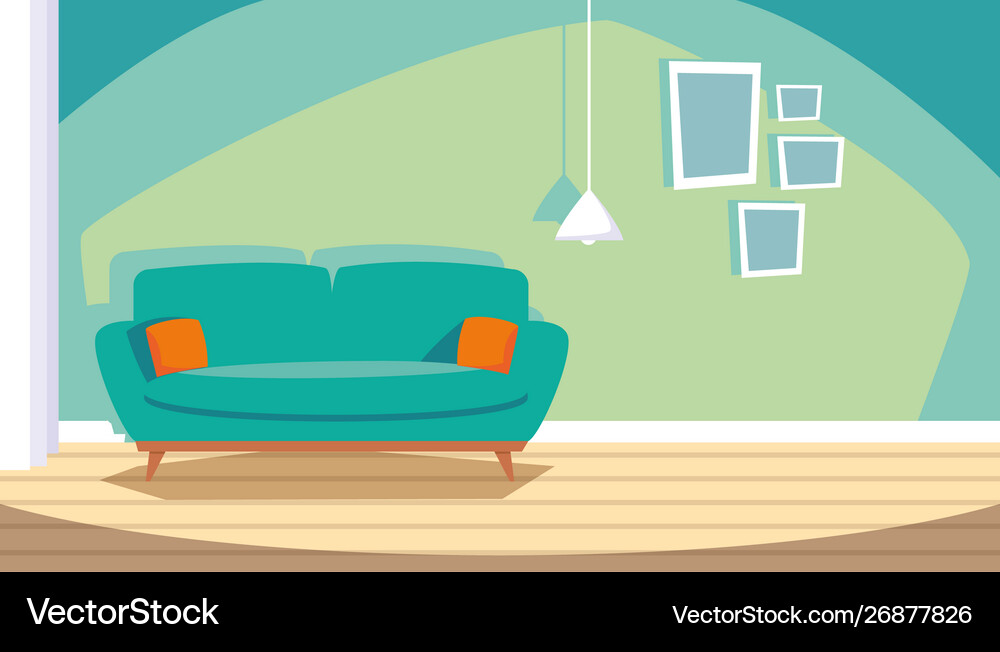 Living room interior home design Royalty Free Vector Image