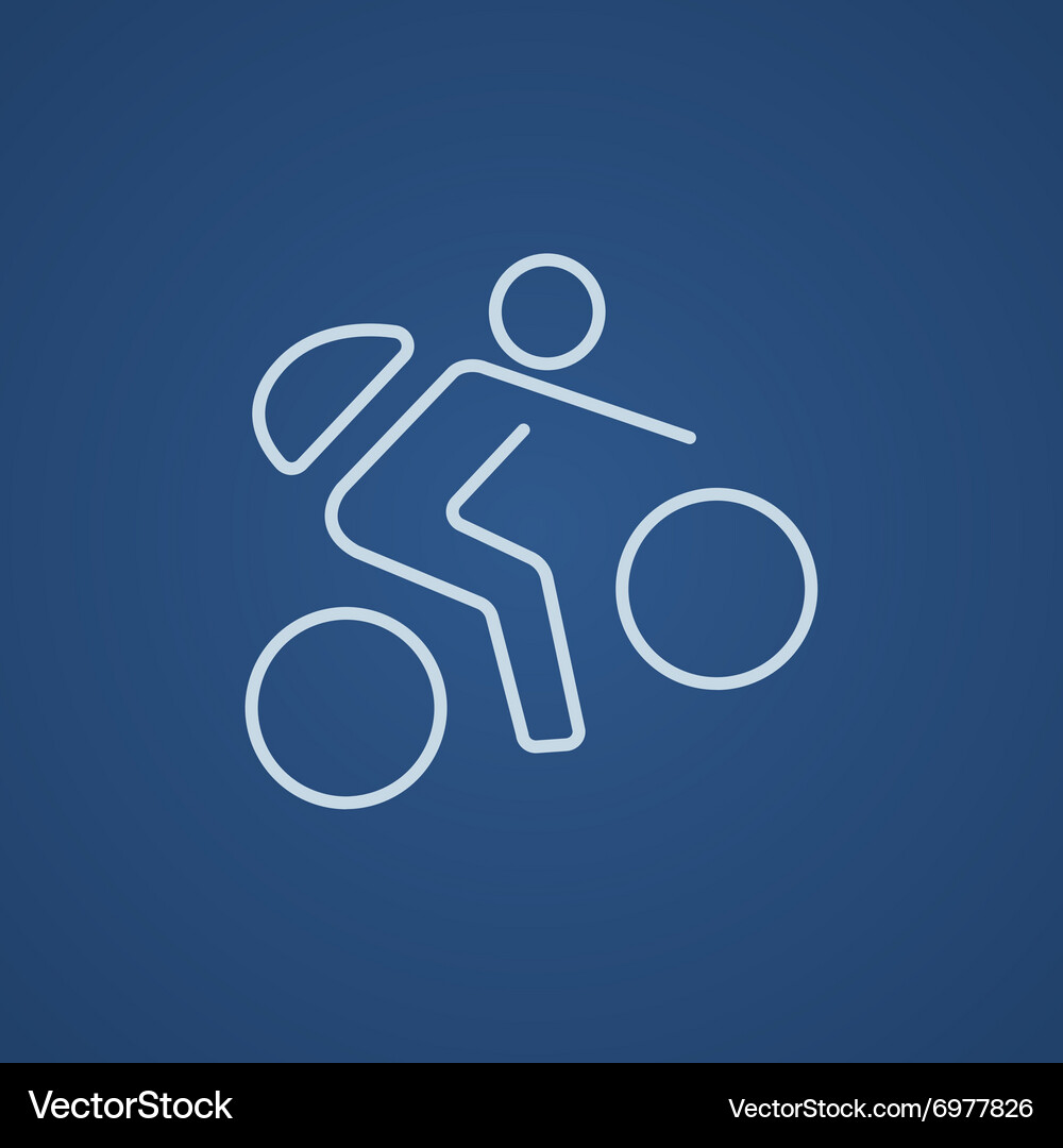 Man riding bike line icon Royalty Free Vector Image