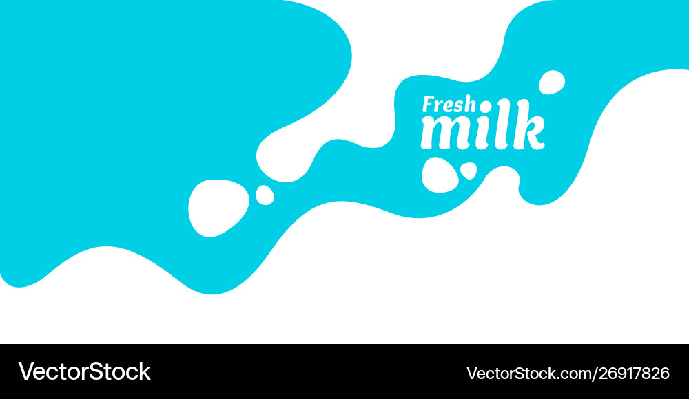 Modern poster fresh milk with splashes on a light Vector Image