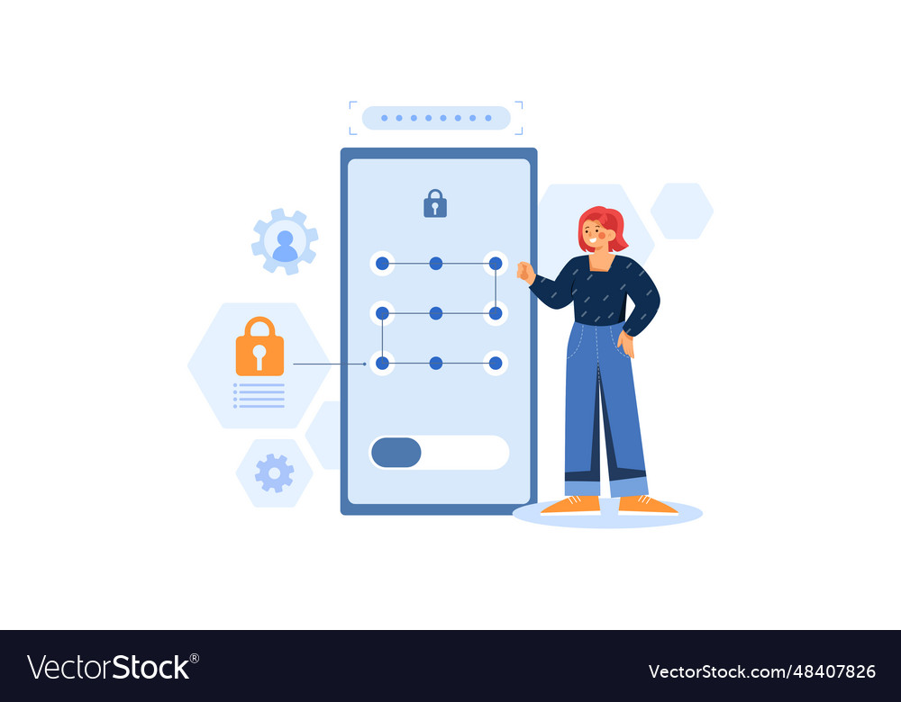 Pattern unlock passcode Royalty Free Vector Image
