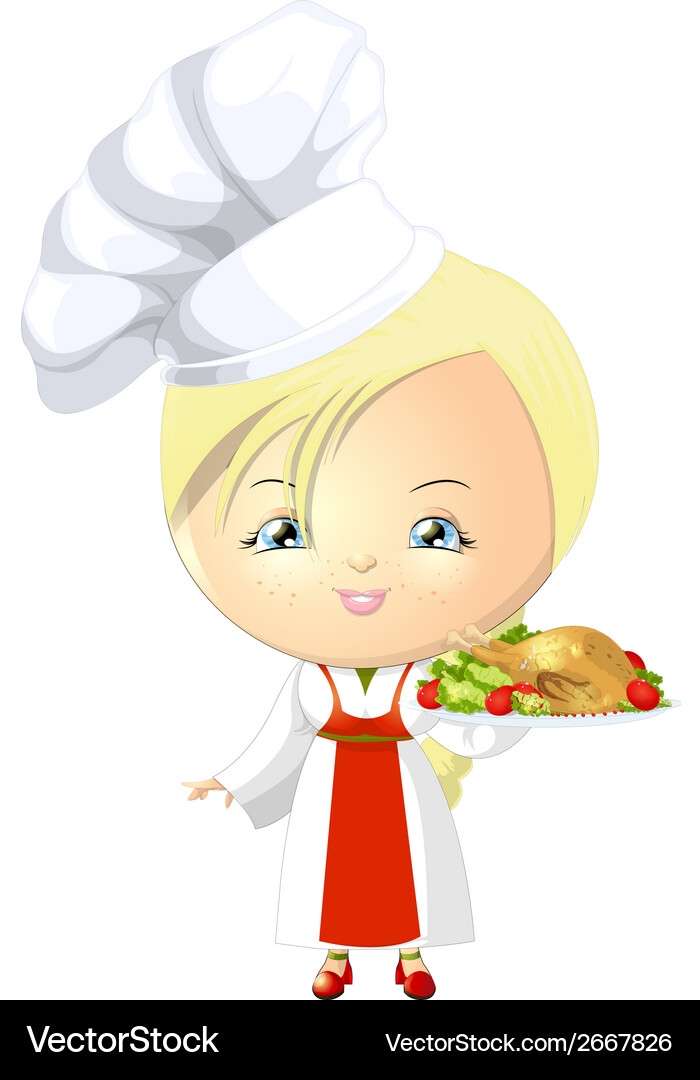 Povar girl 1 Royalty Free Vector Image - VectorStock
