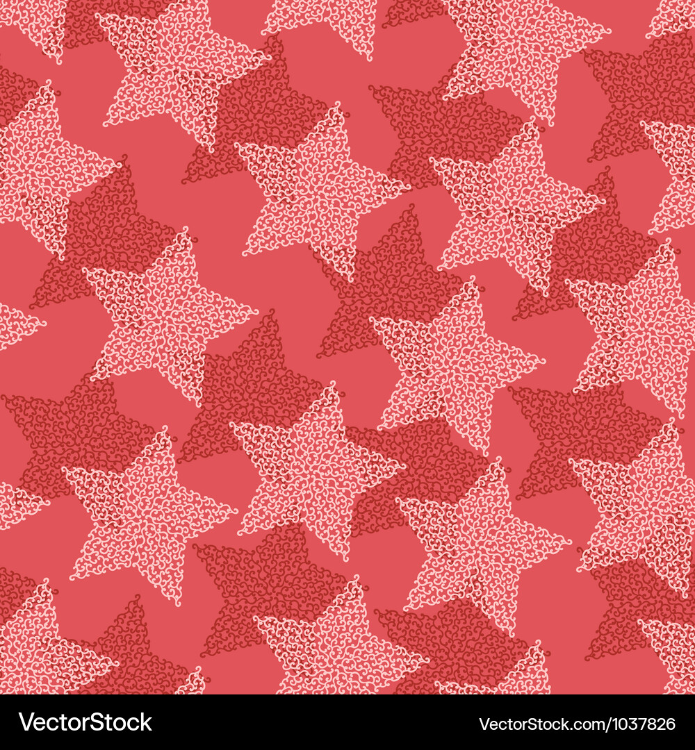 Red Star Christmas Pattern Royalty Free Vector Image