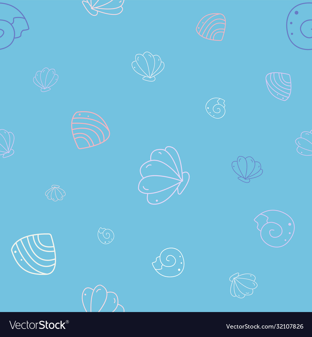 Seamless pattern shells Royalty Free Vector Image