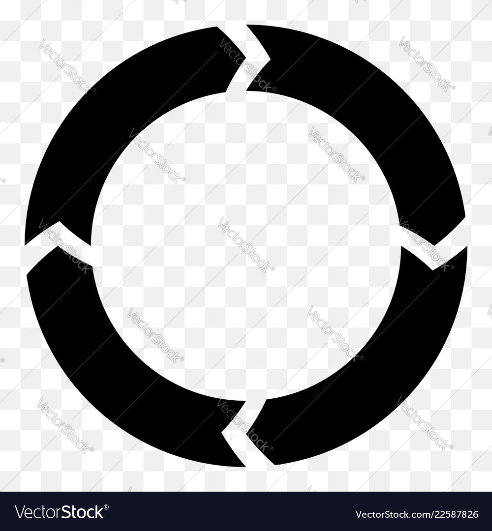 Segmented circle arrow circular arrow icon Vector Image