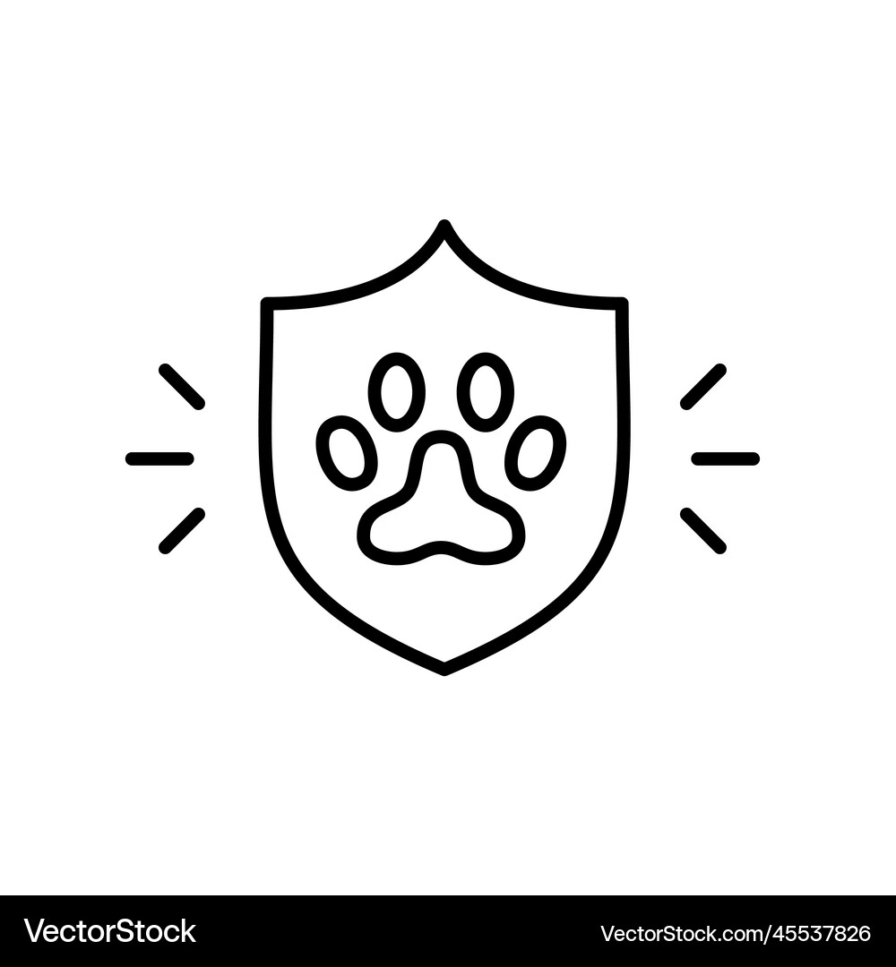 Shiny shield with paw first place pet award Vector Image