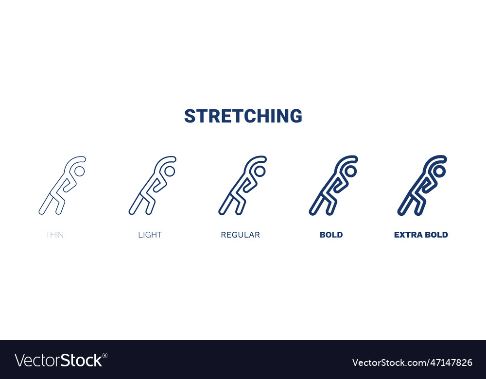 Stretching icon thin light regular bold black Vector Image