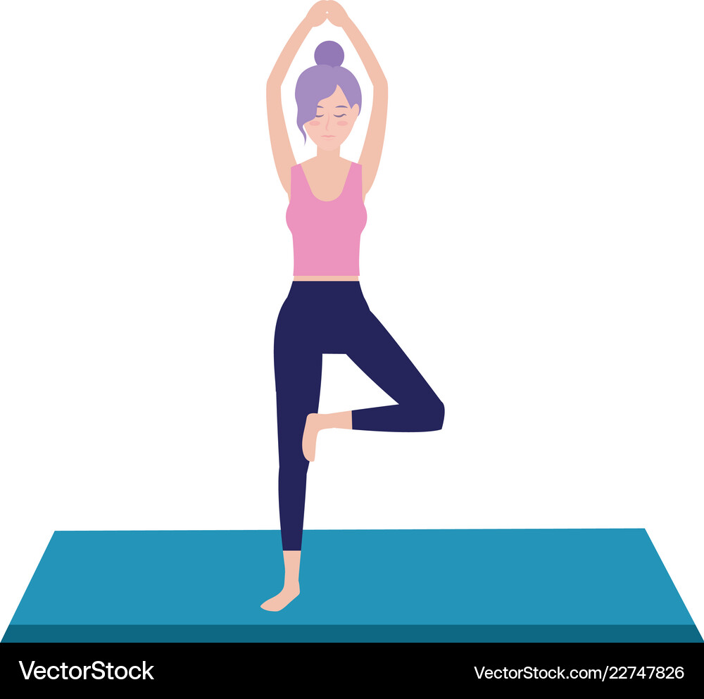 Woman and yoga Royalty Free Vector Image - VectorStock