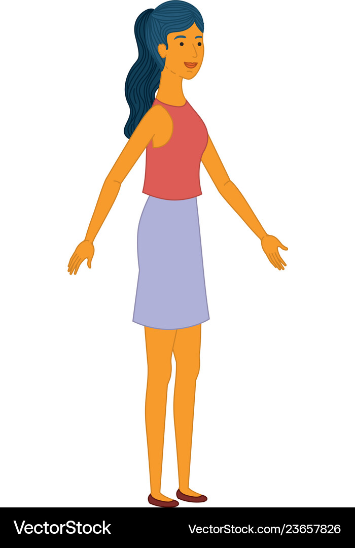 Young woman standing avatar character Royalty Free Vector
