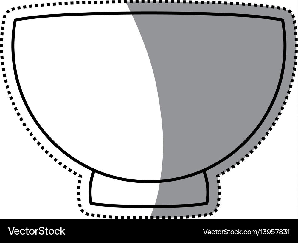 Bowl empty porcelain utensil Royalty Free Vector Image