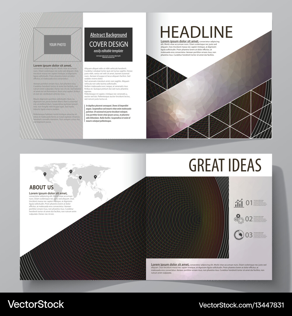 Business templates for square design bi fold Vector Image