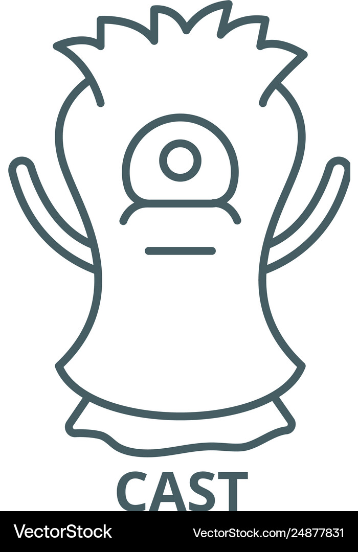 Cast line icon outline sign concept Royalty Free Vector