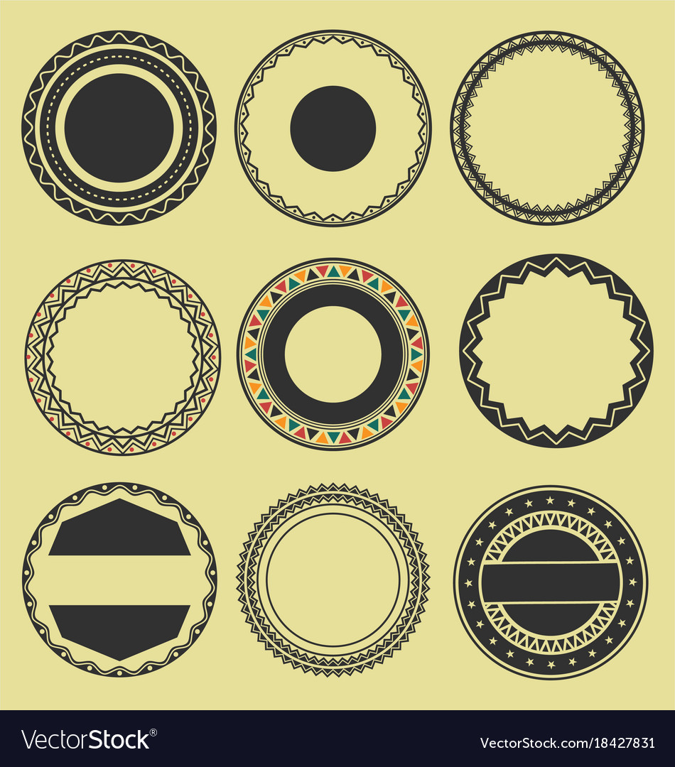 Collection round decorative border frames Vector Image