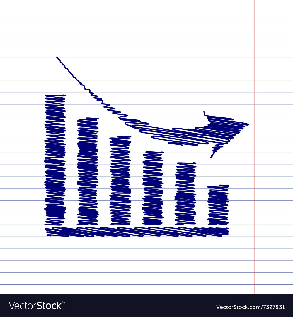 Declining graph sign Royalty Free Vector Image