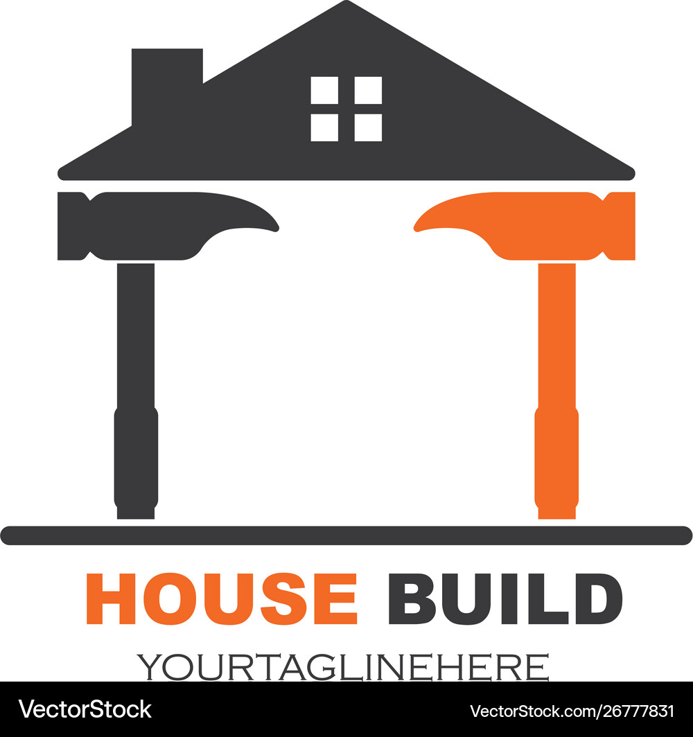 House build and renovation logo icon Royalty Free Vector
