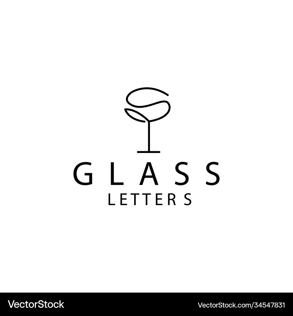 Initials s glass logo design template Royalty Free Vector