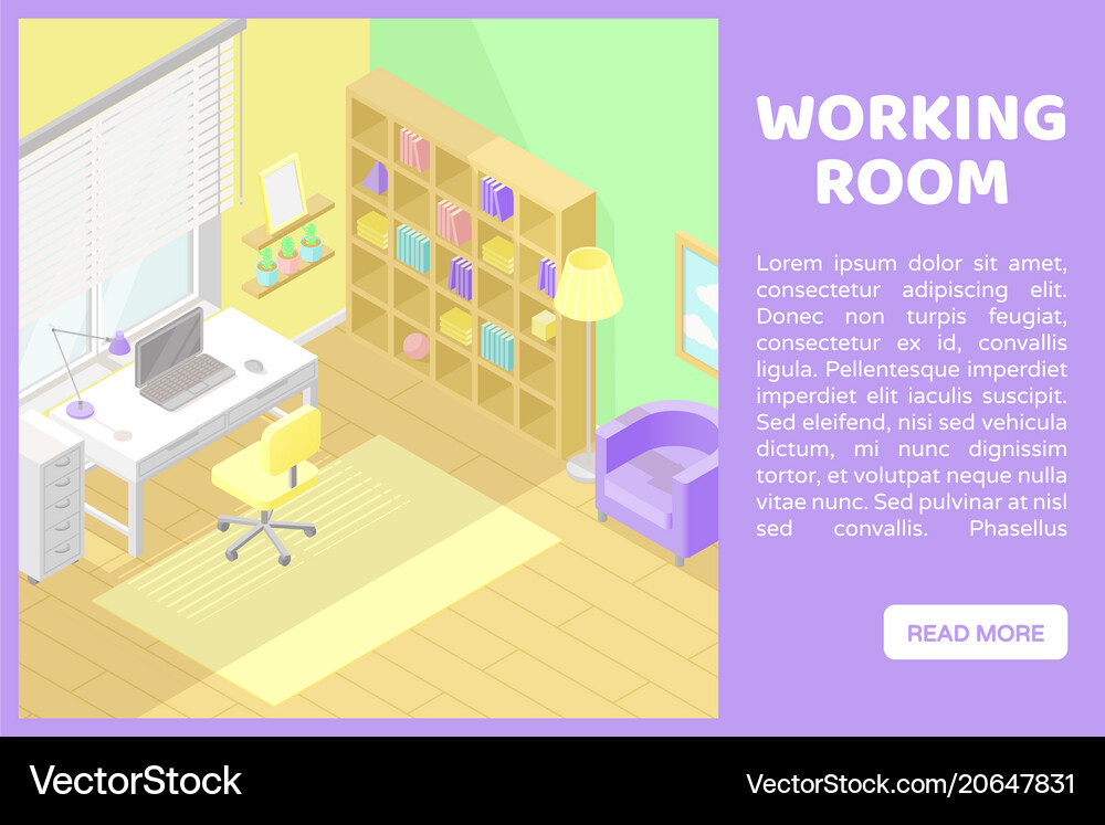 Isometric low poly cutaway interior Royalty Free Vector