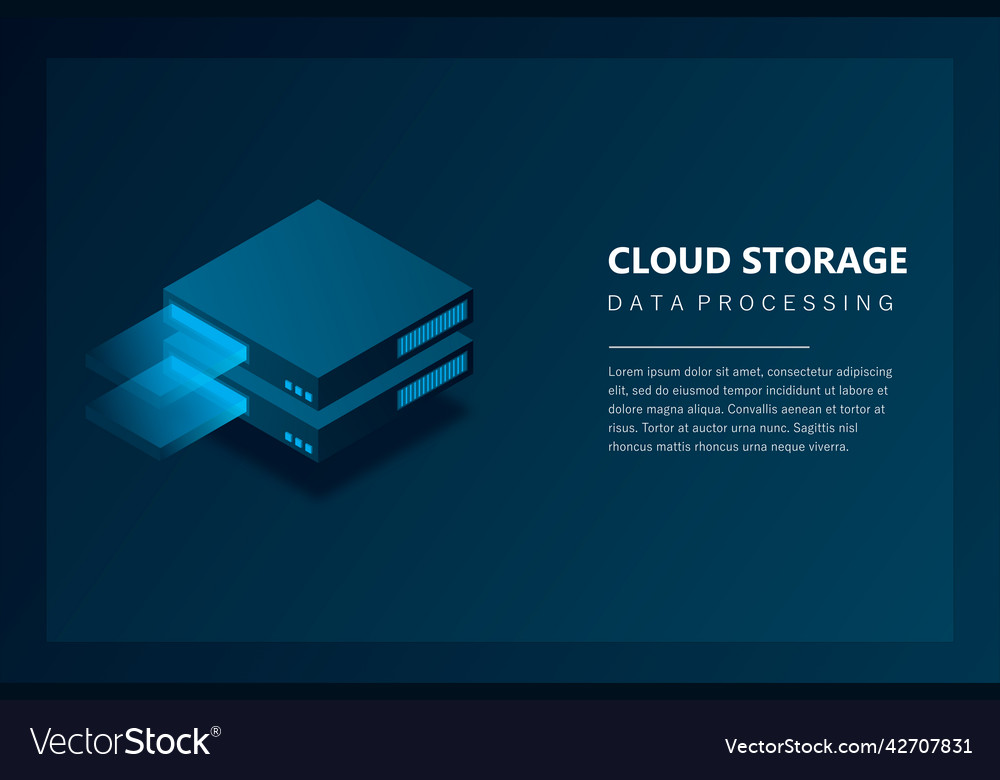 Isometric Server Digital Space Data Storage Data Vector Image