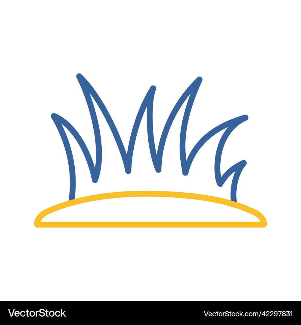 Lawn grass isolated icon gazon sign Royalty Free Vector