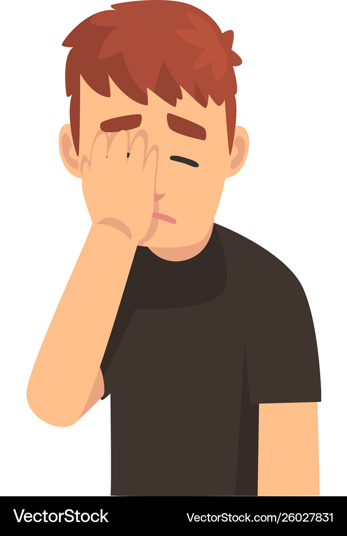 Man Covering Face in Disappointment Royalty Free Vector