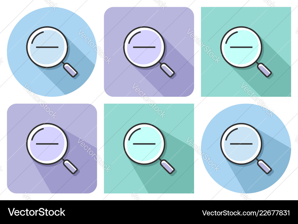 Outlined icon decrease magnifying glass Royalty Free Vector