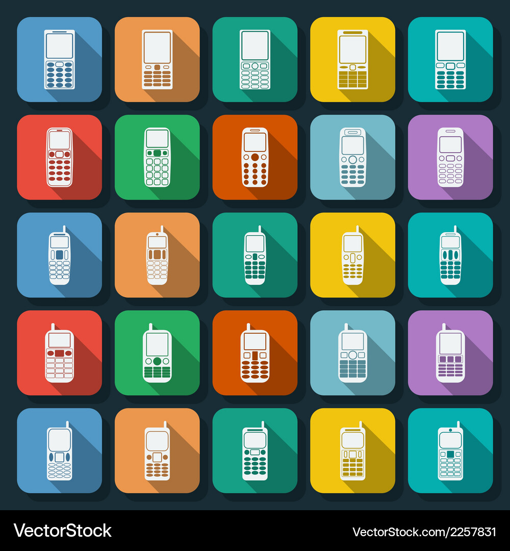 Phones icons collection Royalty Free Vector Image