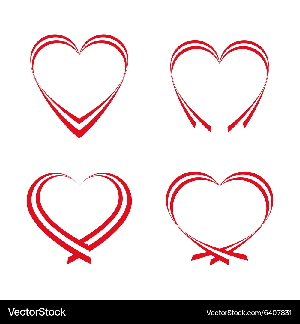 Set of simple red hearts Royalty Free Vector Image