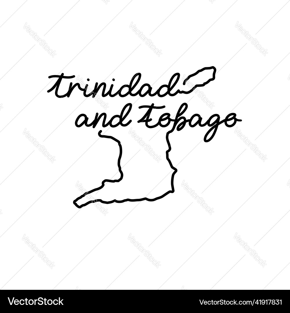 Trinidad and tobago outline map Royalty Free Vector Image