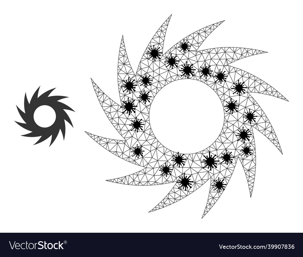 Carcass Mesh Circular Cutter Icons Royalty Free Vector Image