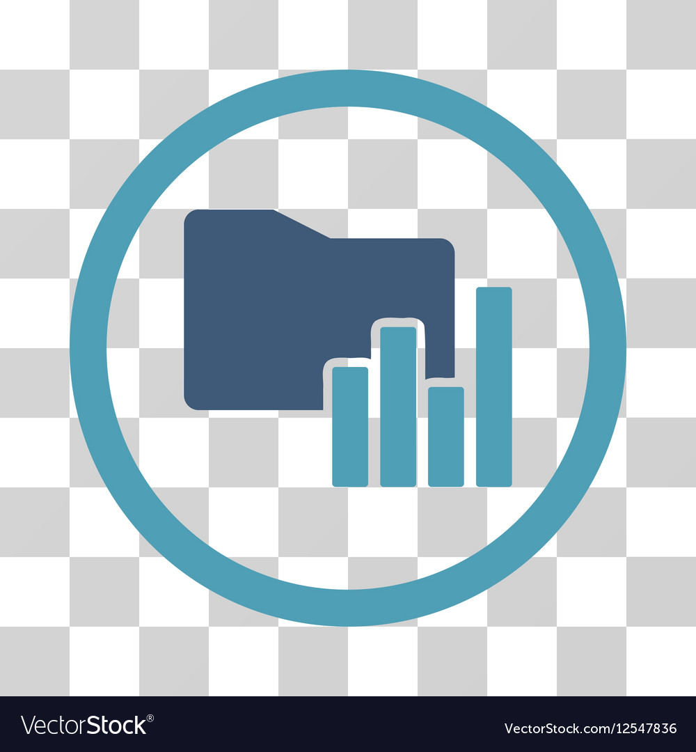 Charts folder flat rounded icon Royalty Free Vector Image
