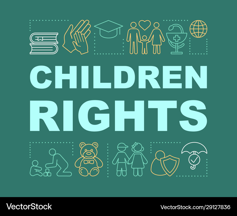 Children rights word concepts banner Royalty Free Vector