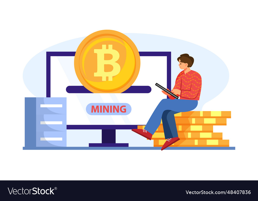 Cryptocurrency mining Royalty Free Vector Image