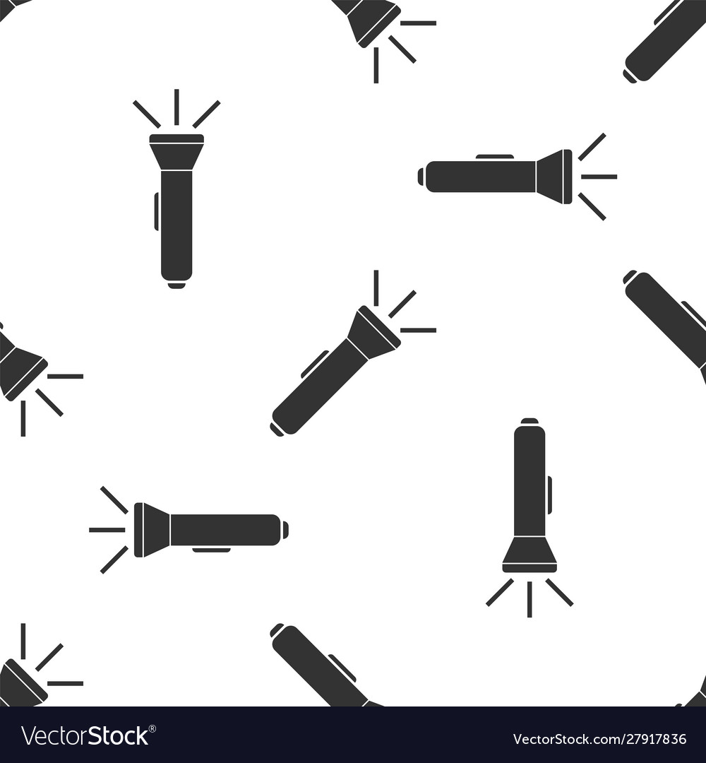 Grey flashlight icon isolated seamless pattern Vector Image