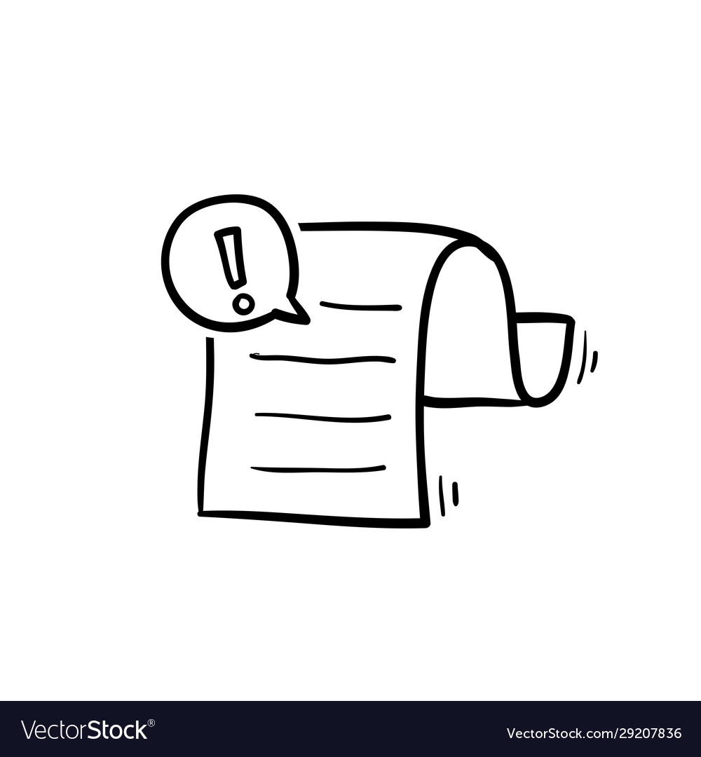 Hand drawn document with alert or error Royalty Free Vector