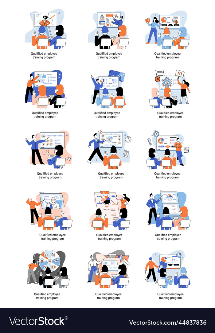 Qualified employee training program refresher Vector Image