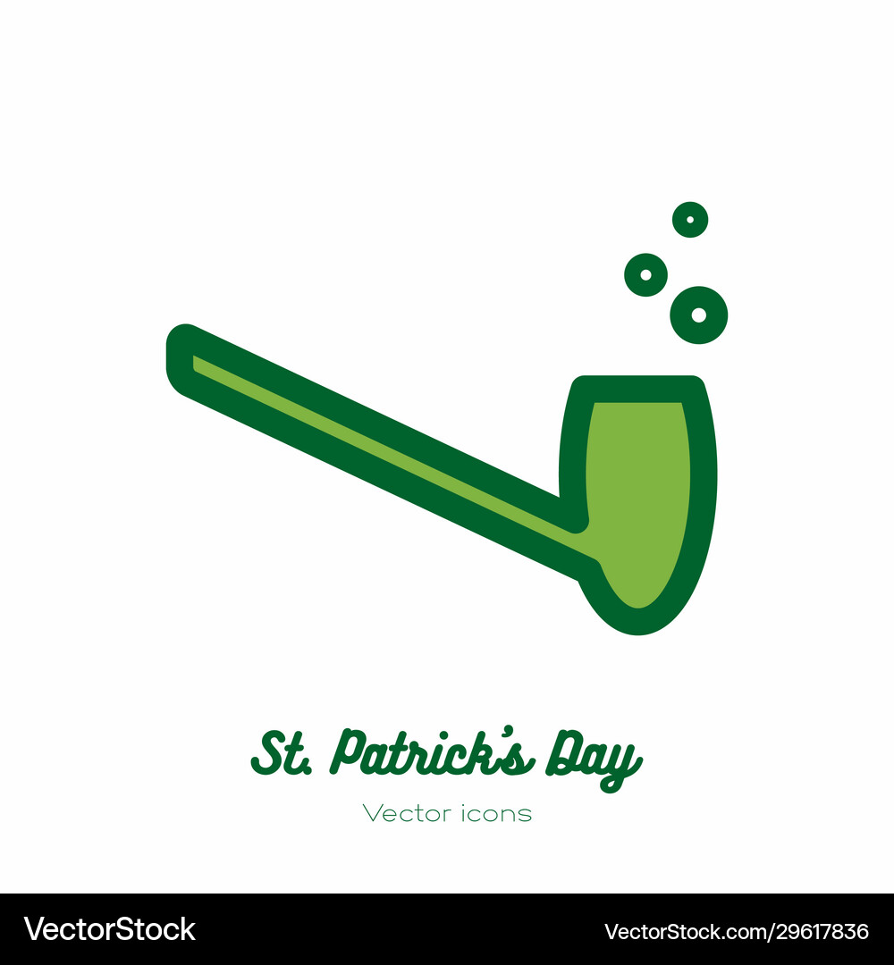 Saint patricks day leprechaun smoke pipe shamrock Vector Image