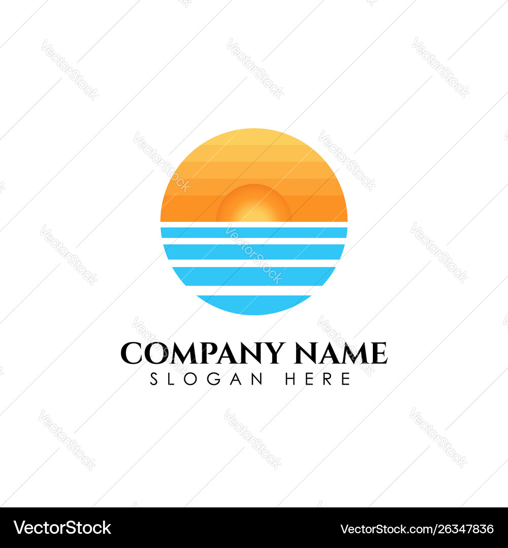 Sunrise logo designs template sun icon symbol Vector Image