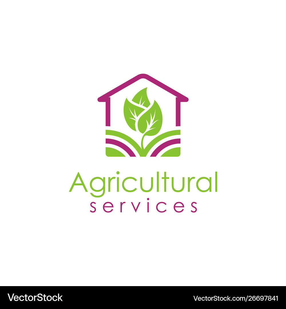 Agricultural green logo design template Royalty Free Vector