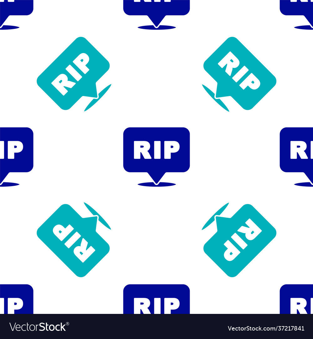Blue speech bubble rip death icon isolated Vector Image