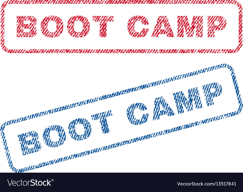 Boot camp textile stamps Royalty Free Vector Image