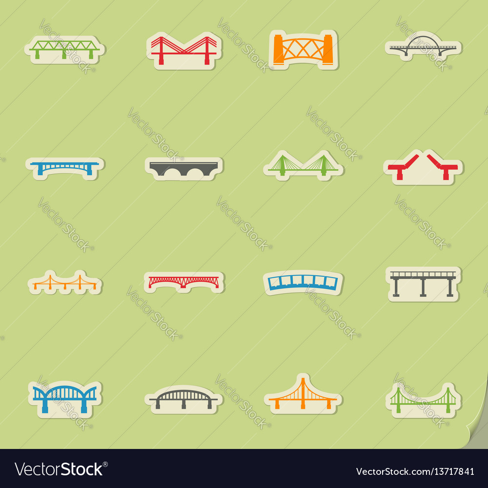 Bridges icons set Royalty Free Vector Image - VectorStock