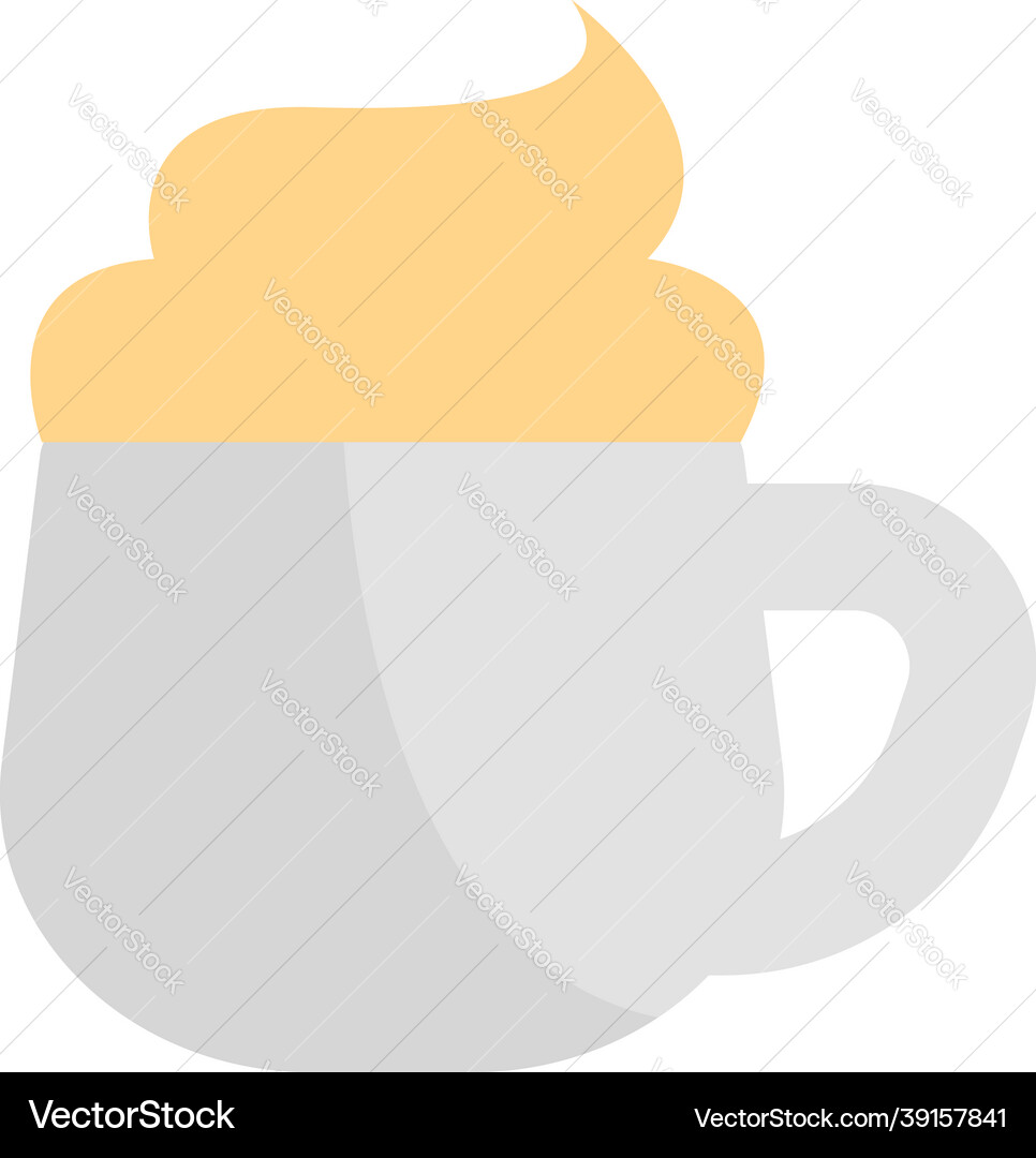Coffee with cream in a cup on a white background Vector Image